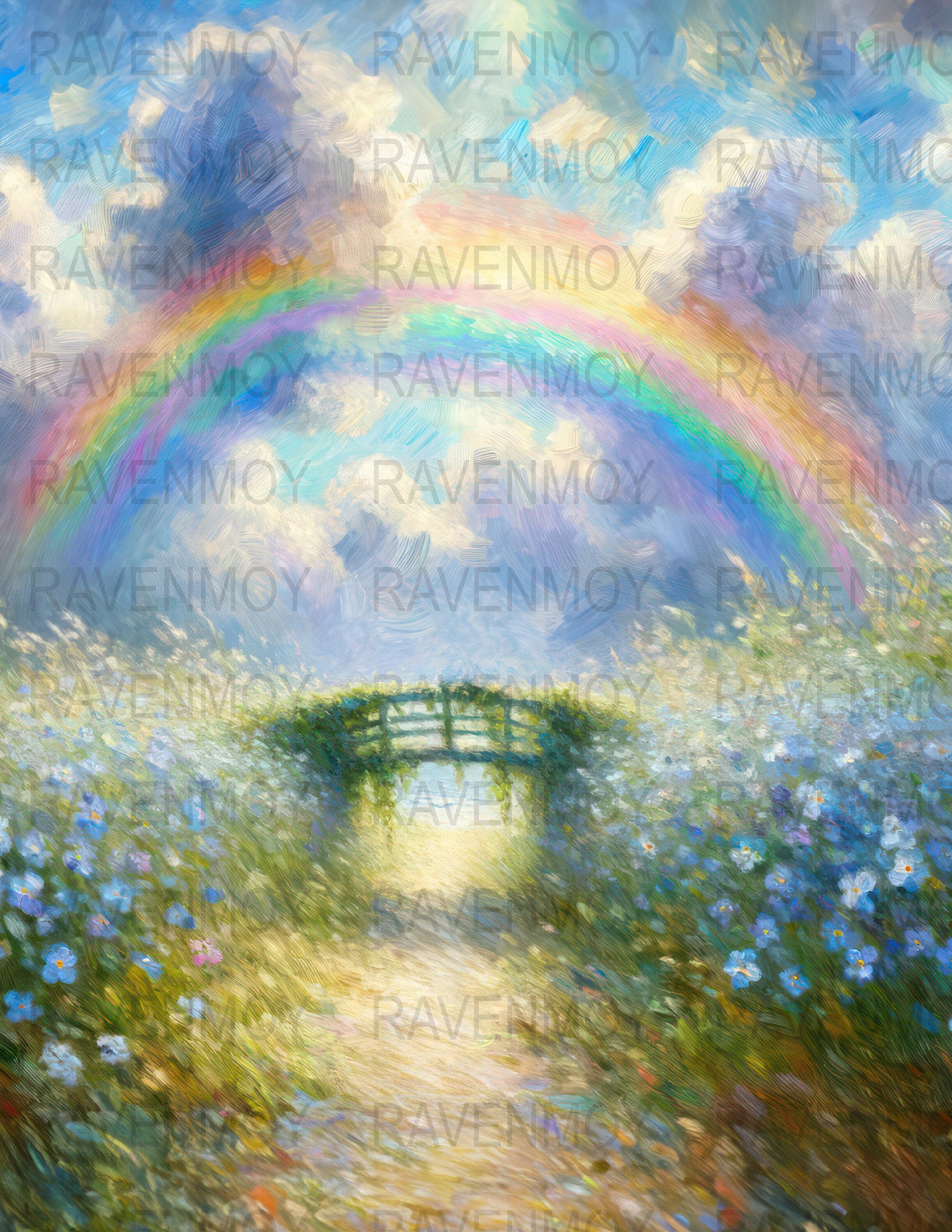 Rainbow Bridge Paw Print Tributes.dog Heaven Art Collection - Etsy