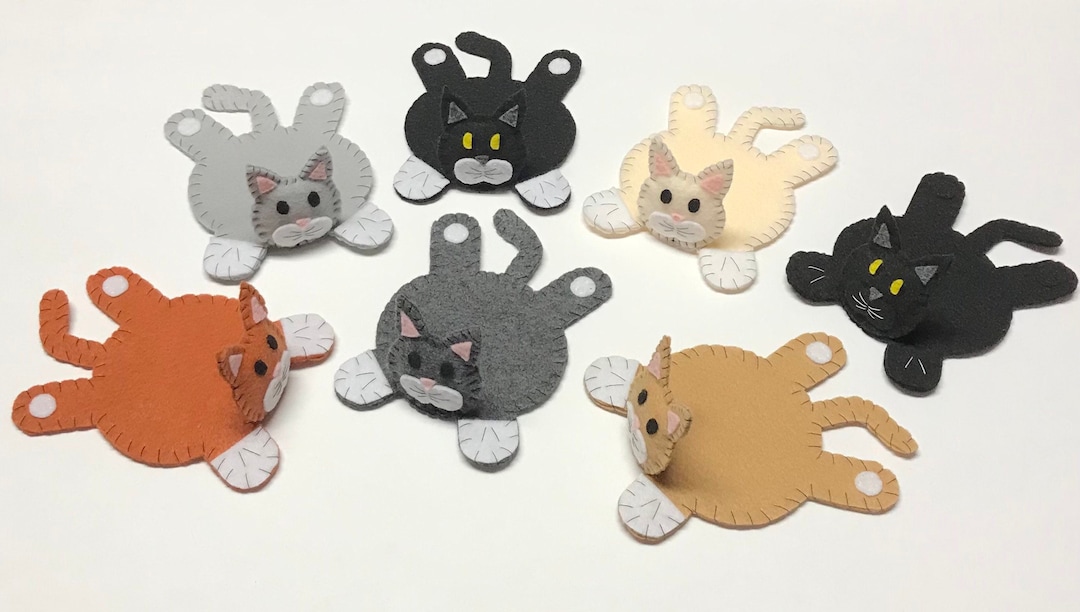 Cat Coasters - Felt Animal Coasters - Hand Sewn - Etsy