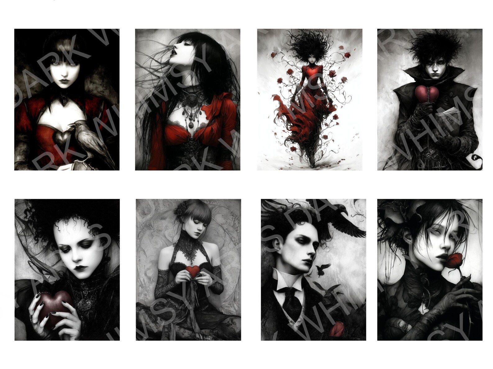 Dark Romance Gothic Portraits – Printable Ephemera for Junk Journals ...
