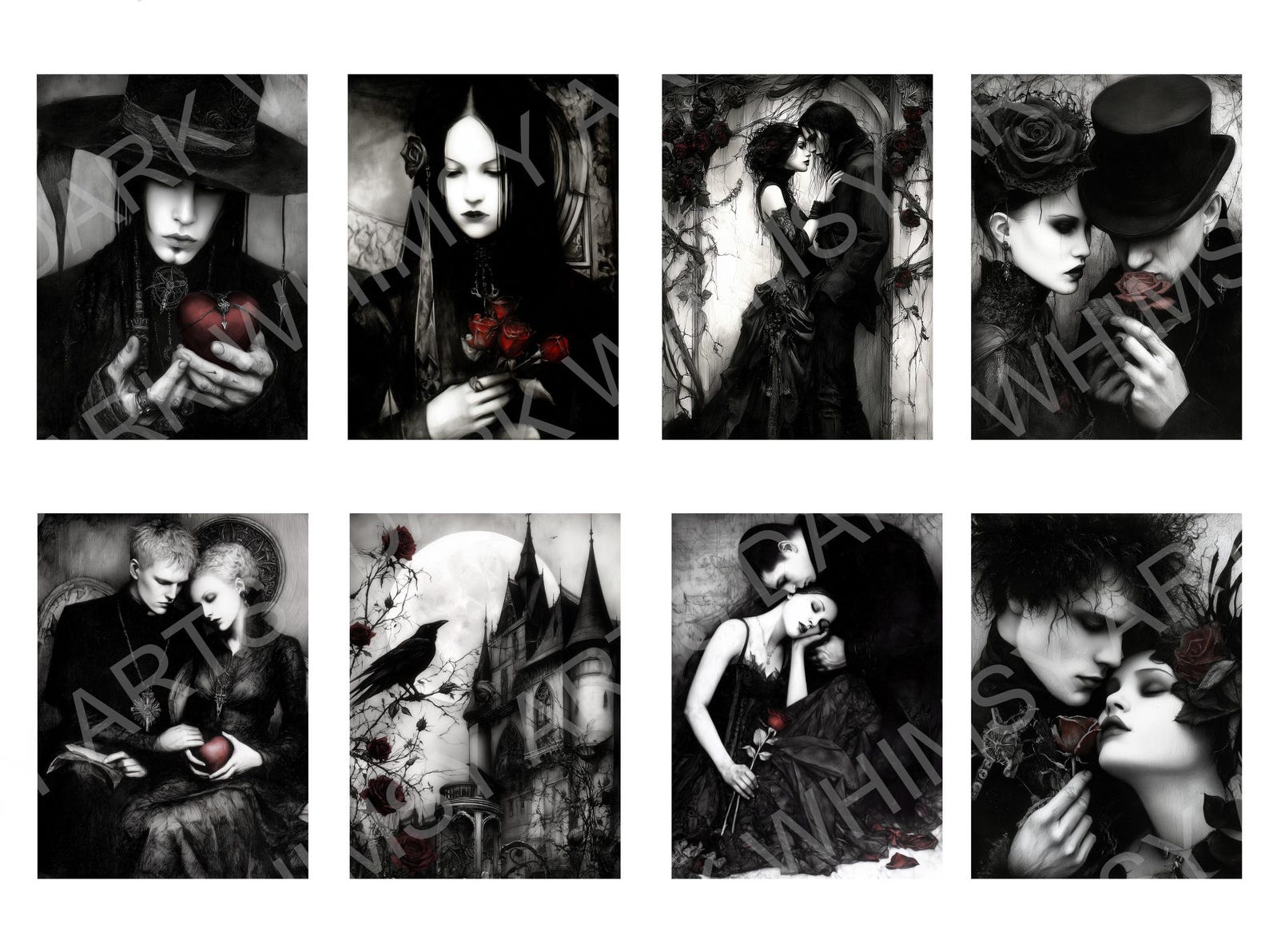 Dark Romance Gothic Portraits – Printable Ephemera for Junk Journals ...