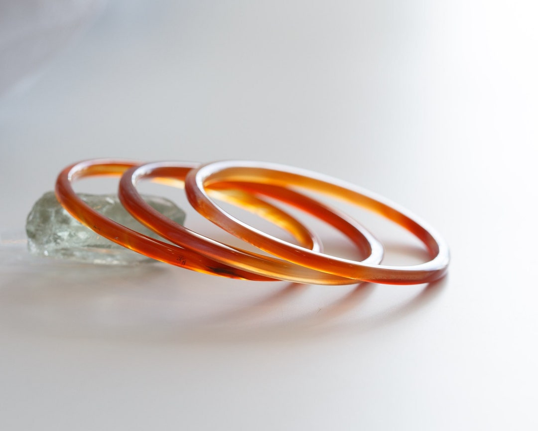 Twinkle Bell Red Agate Stackable Bangle #AT8 - Etsy