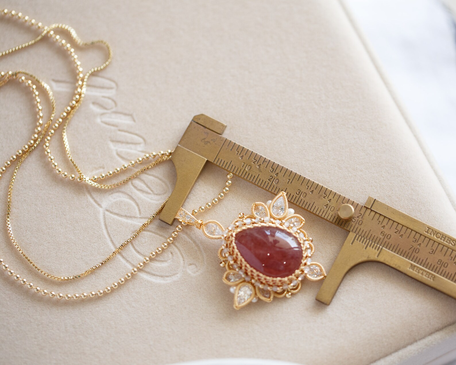 Athena Strawberry Quartz Crystal Necklace - Etsy