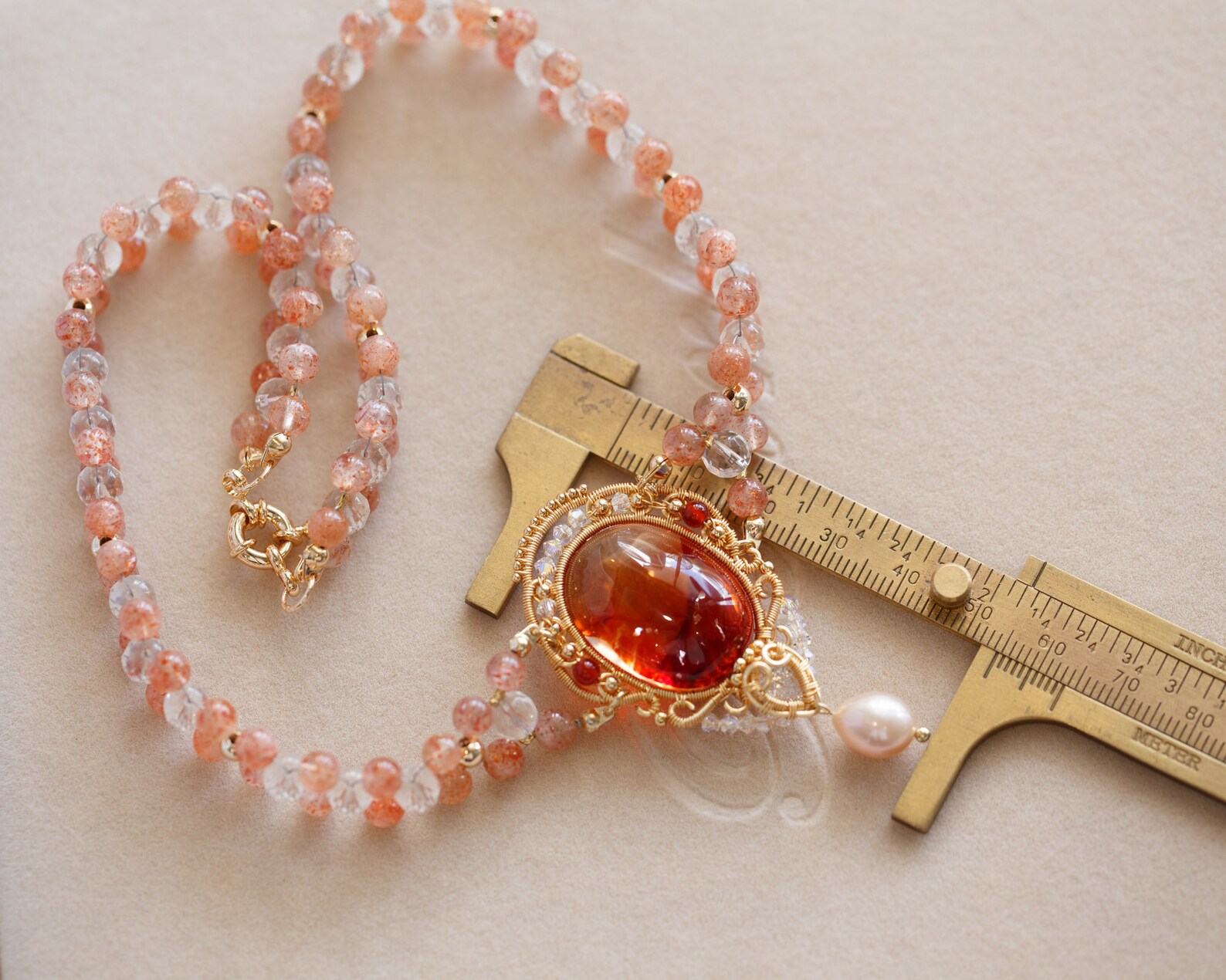 Zaria Phoenix Feathers Hematoid Quartz Necklace - Etsy