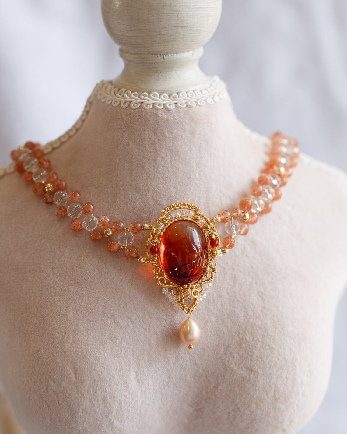 Zaria Phoenix Feathers Hematoid Quartz Necklace - Etsy