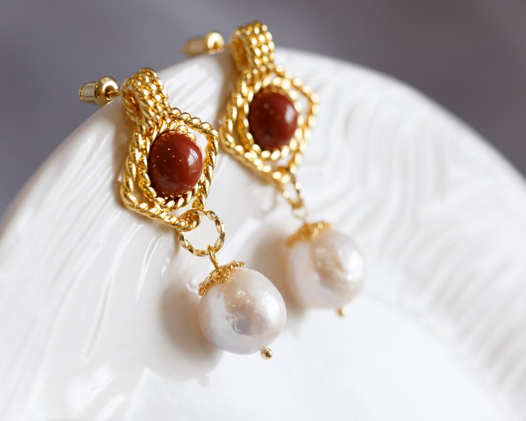 Cearo Baroque Pearl Earrings - Etsy Australia
