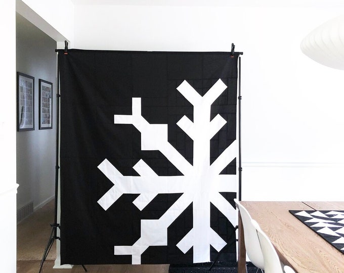 Snowflake Quilt Kit 2-color Black and White Version, Pattern by Modern ...