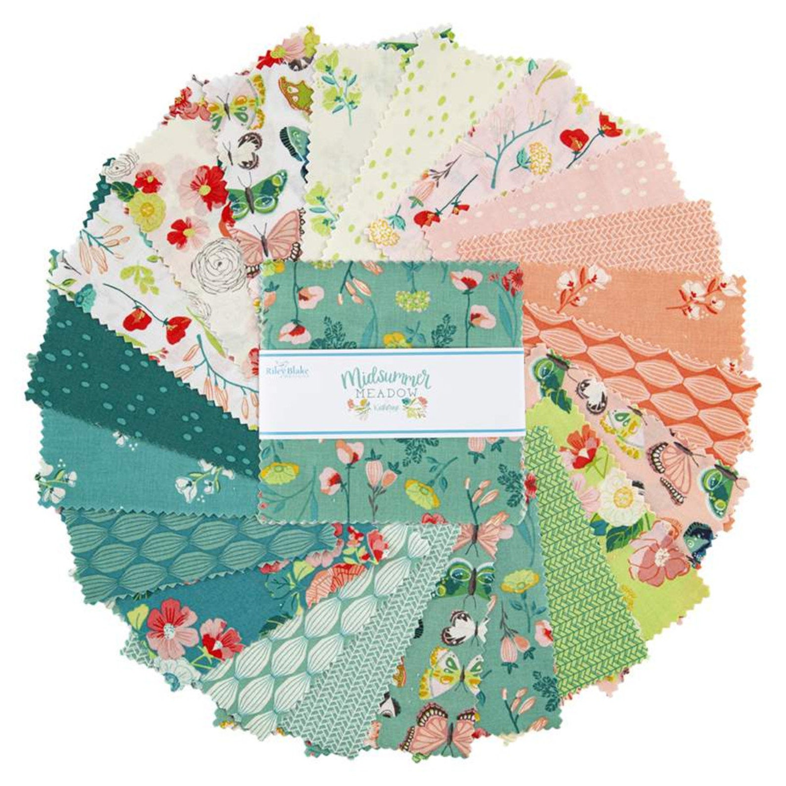 Midsummer Meadow Fabric Seeded Sea Glass Print Katherine | Etsy