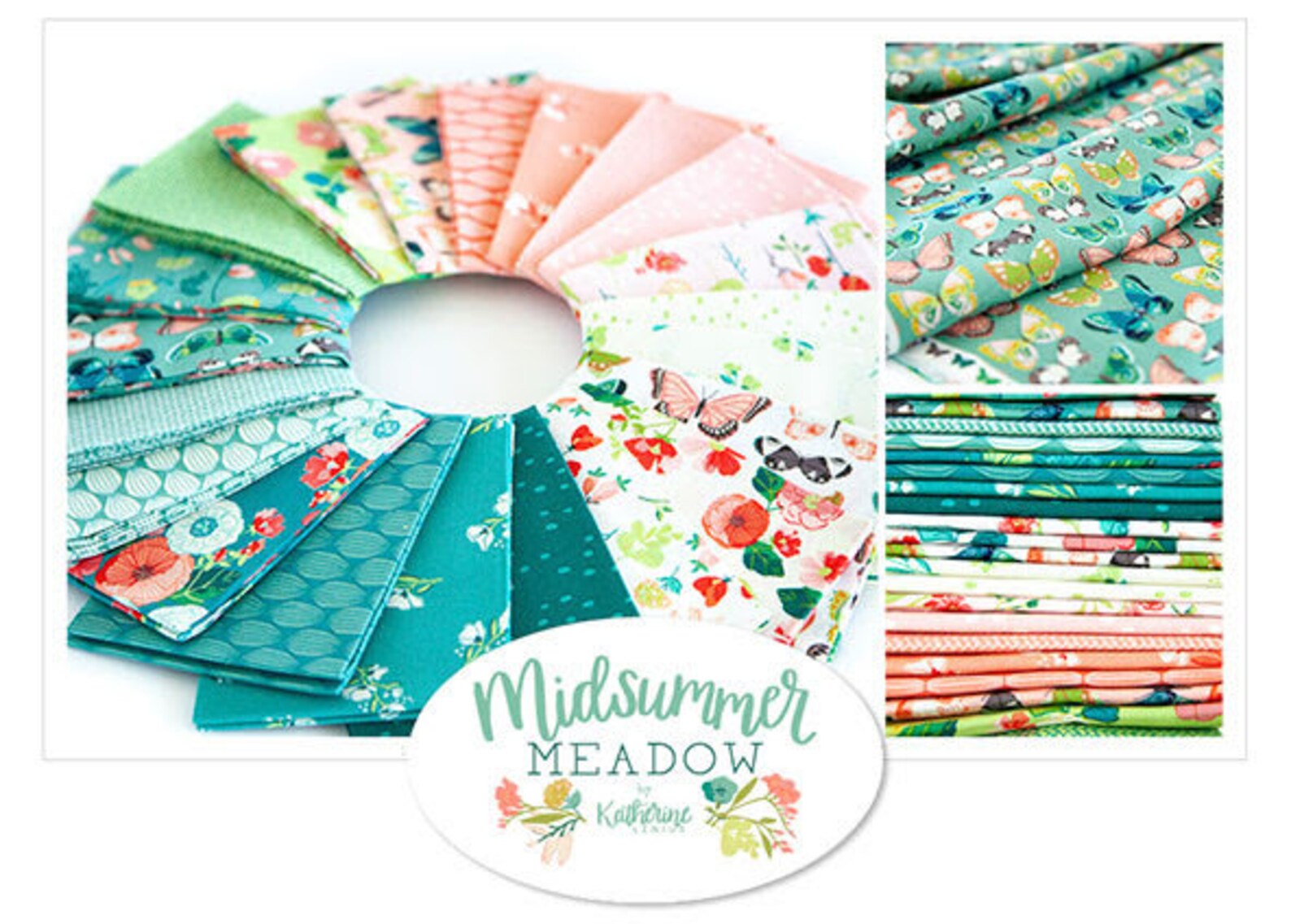 Midsummer Meadow Fabric Seeded Sea Glass Print Katherine | Etsy