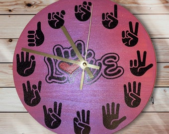 Sign Language Clock - Etsy