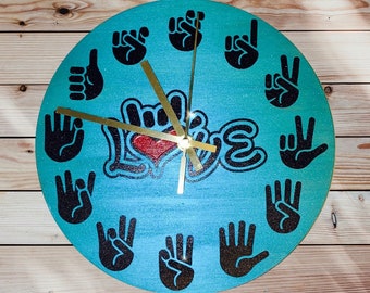 Sign Language Clock | Etsy