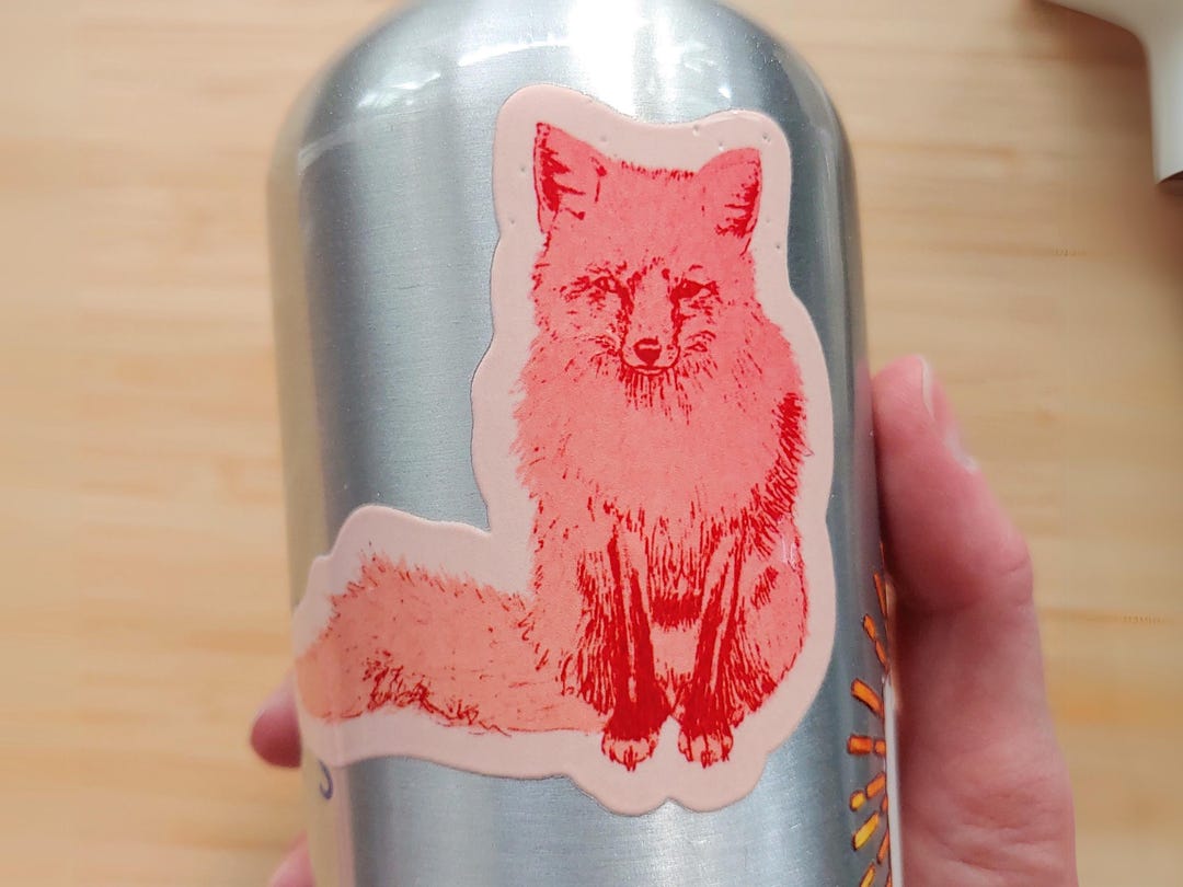 Peach Fox Waterproof Sticker - Etsy