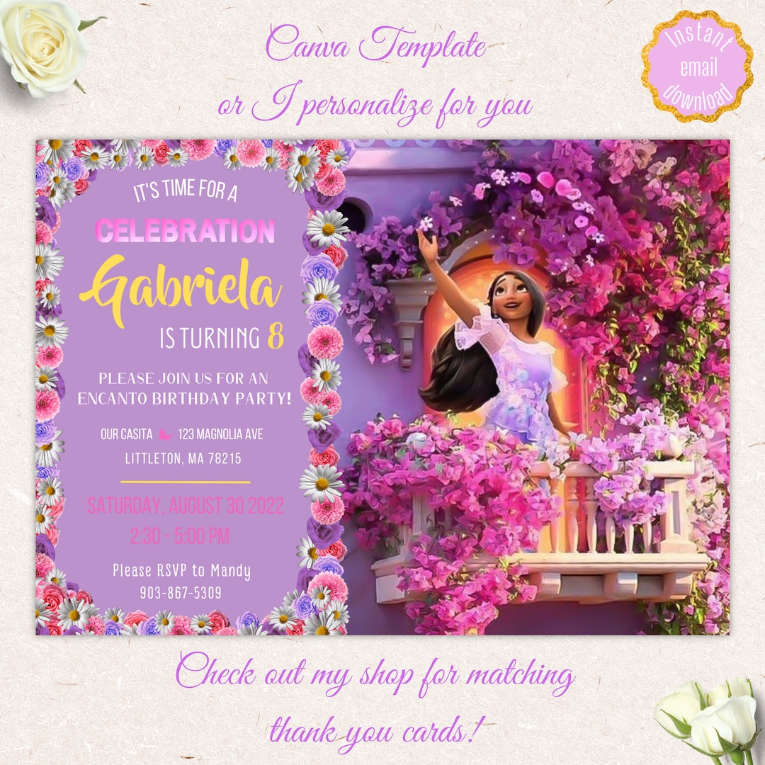Editable Isablella Encanto Birthday Invitation, Encanto Invite Digital ...