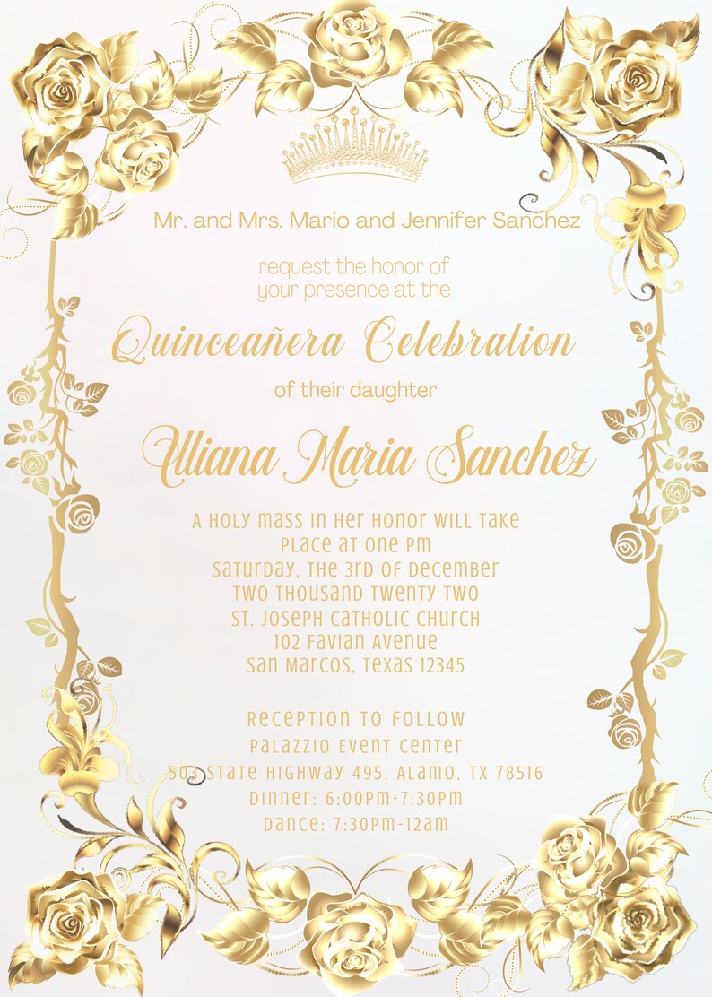 Quinceañera Invitation Printable EDITABLE TEMPLATE Pearl - Etsy