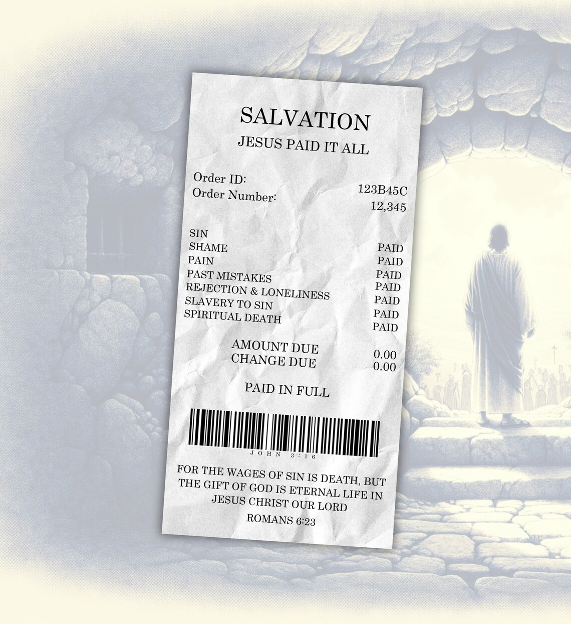 Jesus Paid It All Receipt, Salvation Printable Digital Download - Etsy