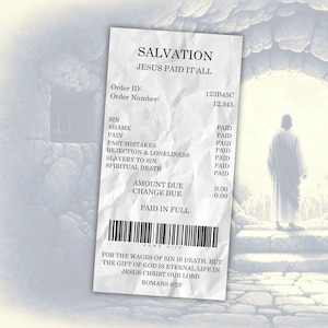 Easter Jesus Paid It All Receipt. Paid in Full Reciept. Salvation ...