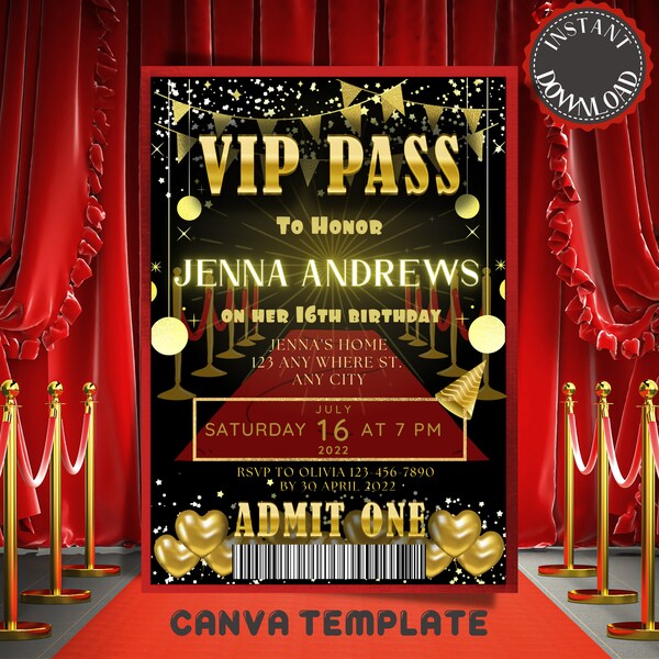 Invitations tapis rouge - Etsy France