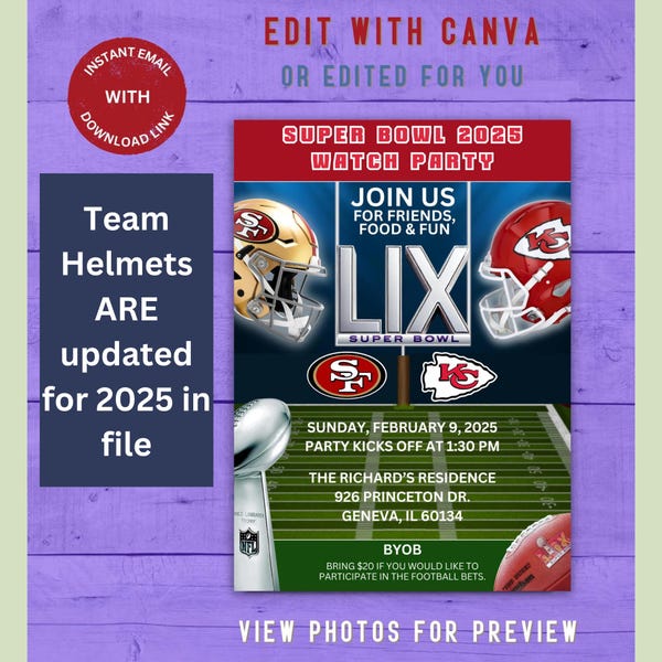 Super Bowl Party - Etsy