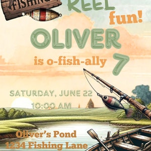 Editable Fishing Birthday Invitation, Fish Party Invite, Printable ...