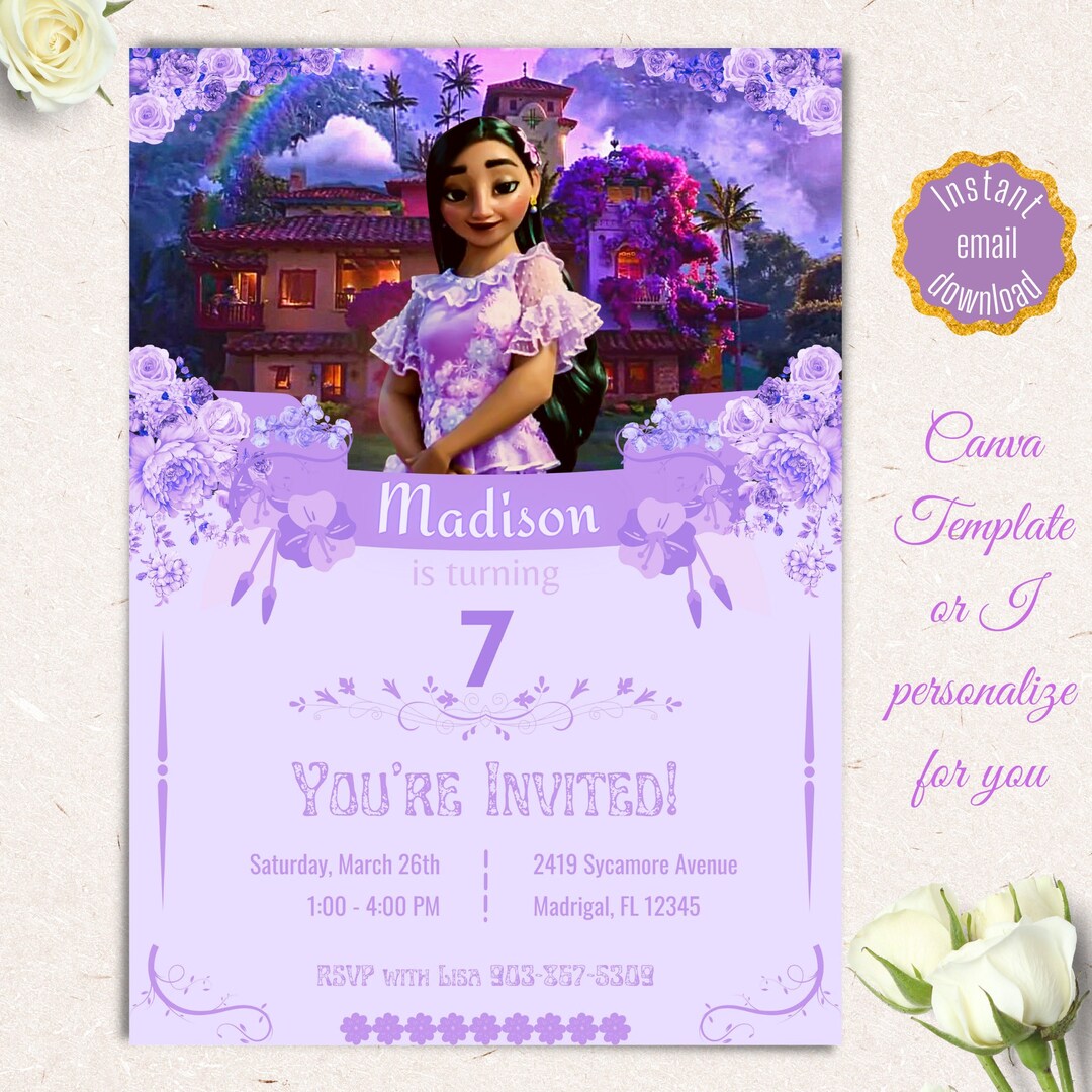 Encanto Birthday Invitation Isabella Encanto Invite Digital Download ...