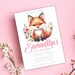 Editable Watercolor Red Fox Theme Birthday Party Invitation, Minimalist ...