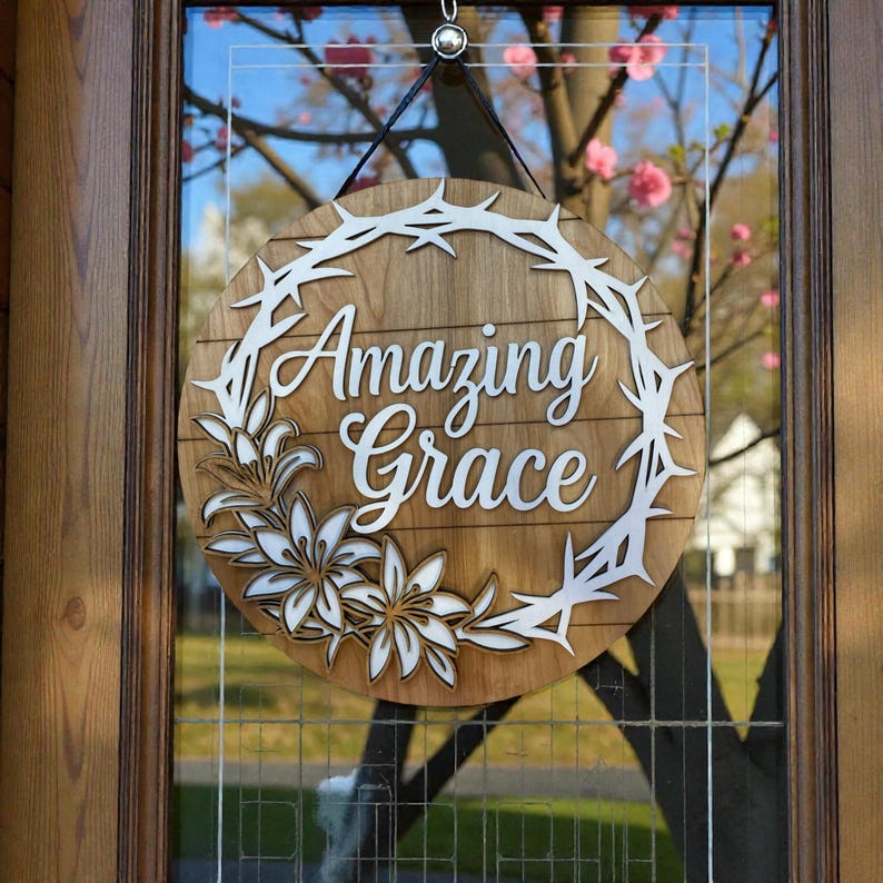 Amazing Grace Door Hanger - Etsy
