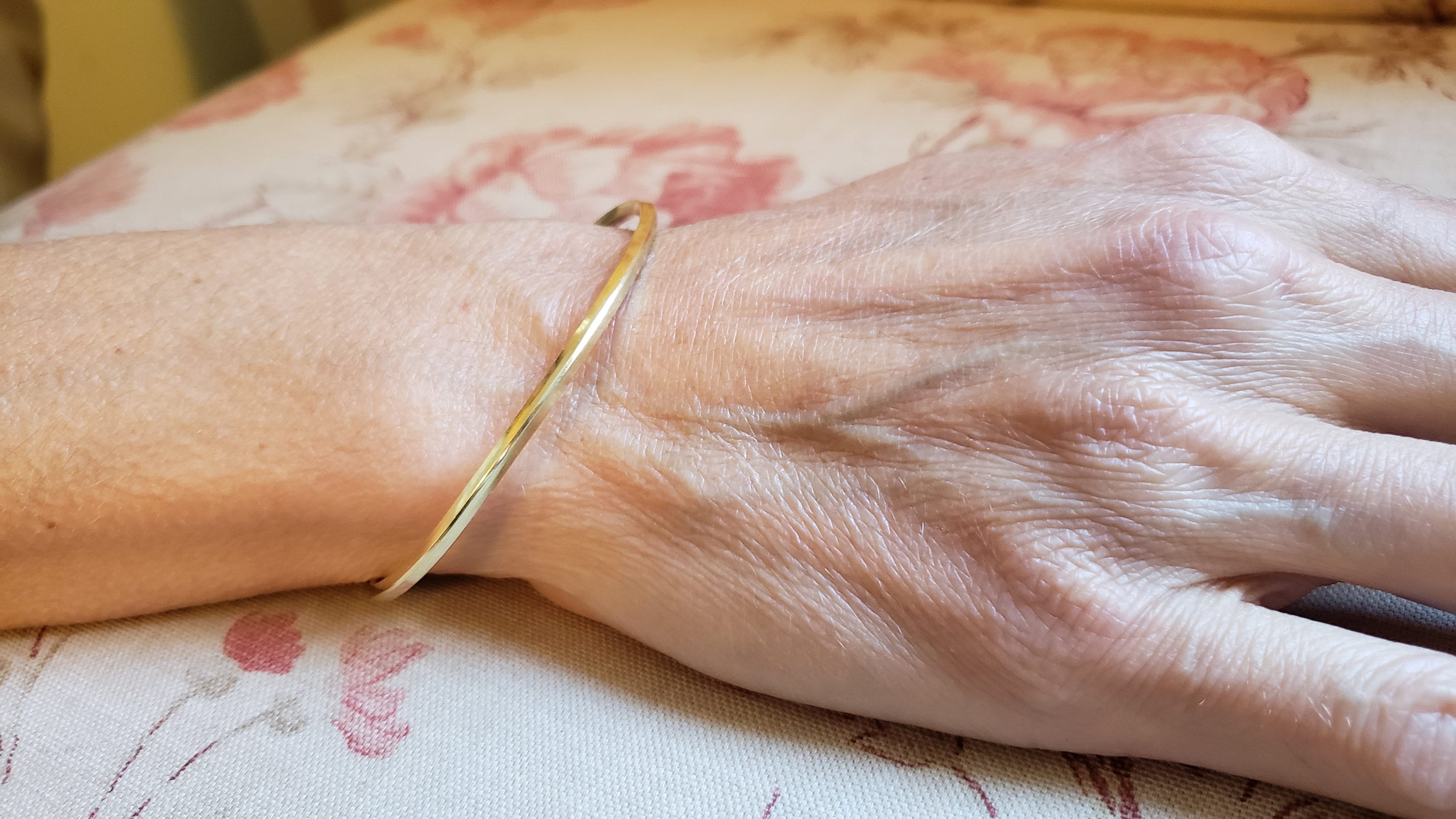 18k Solid Gold Hand Forged Traingle Cuff Bracelet, 18K Gold, Hand ...