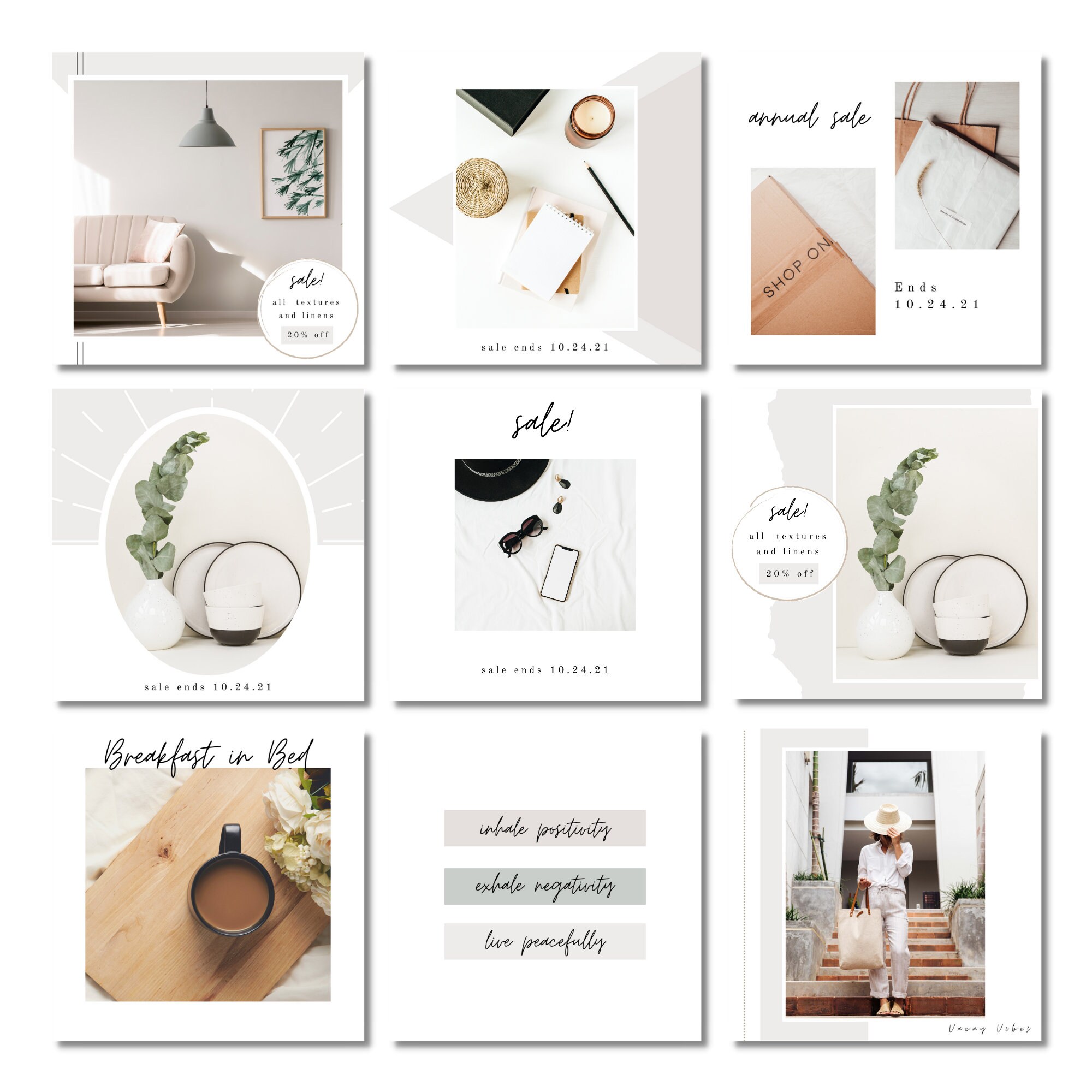 21 Instagram Post Template | Clean | Simple | Minimalist Design ...