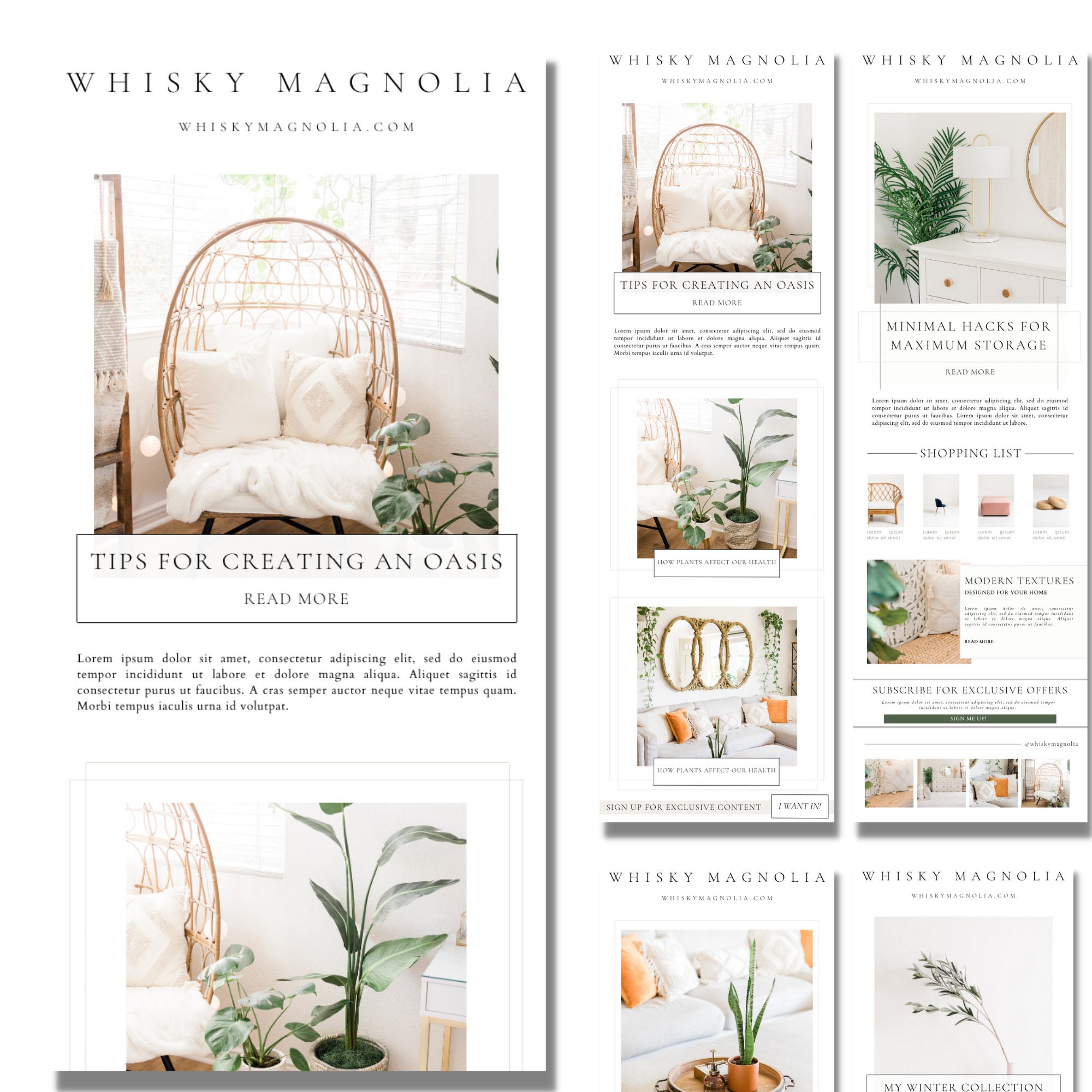 Boho Email Marketing Template | Editable Canva Template | Modern E-mail ...