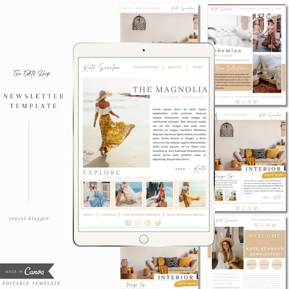 5 Page Digital Newsletter Email Template Email Newsletter - Etsy