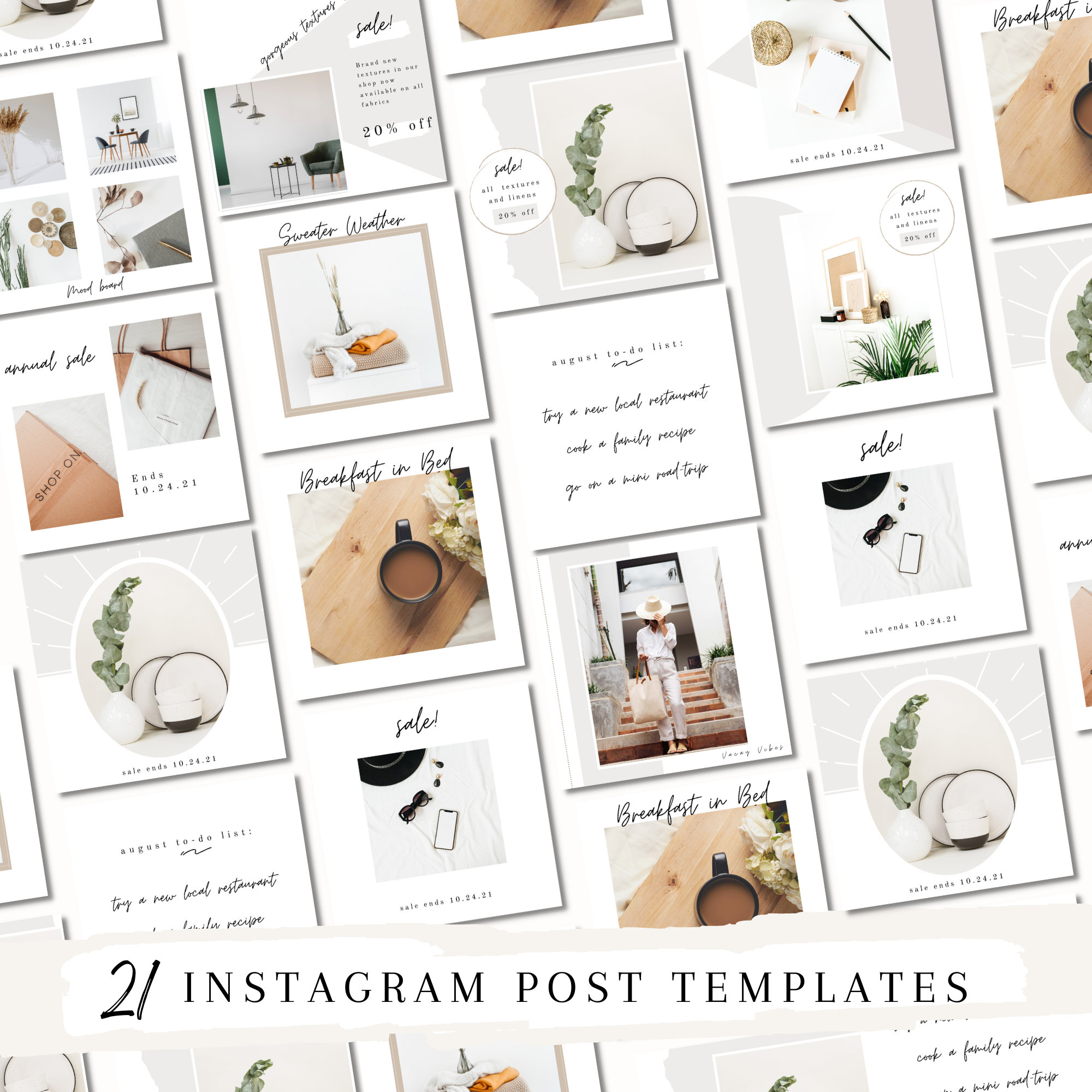 21 Instagram Post Template | Clean | Simple | Minimalist Design ...
