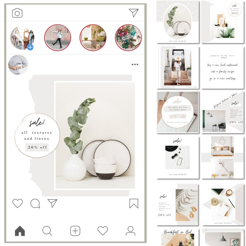 21 Instagram Post Template | Clean | Simple | Minimalist Design ...