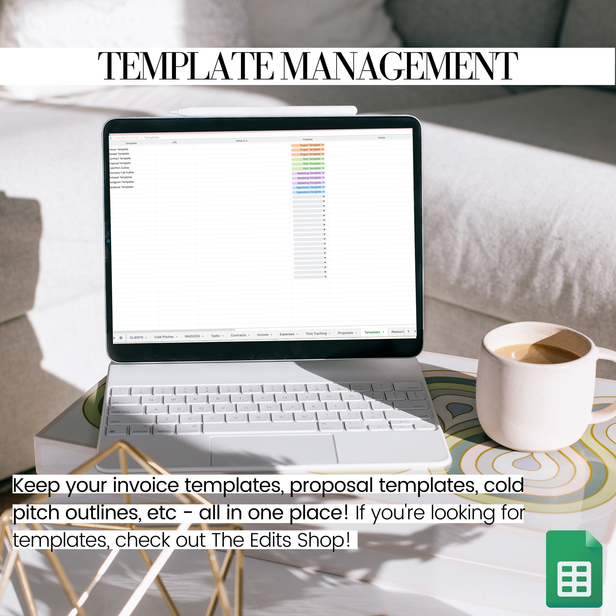 Freelance Planner | Google Sheets Digital Planner | Habits Tracker ...