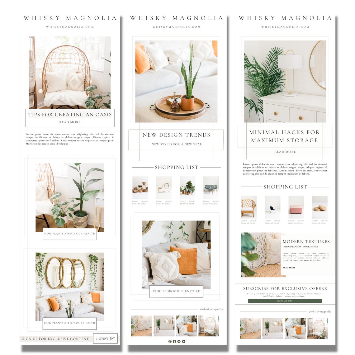 Boho Email Marketing Template | Editable Canva Template | Modern E-mail ...