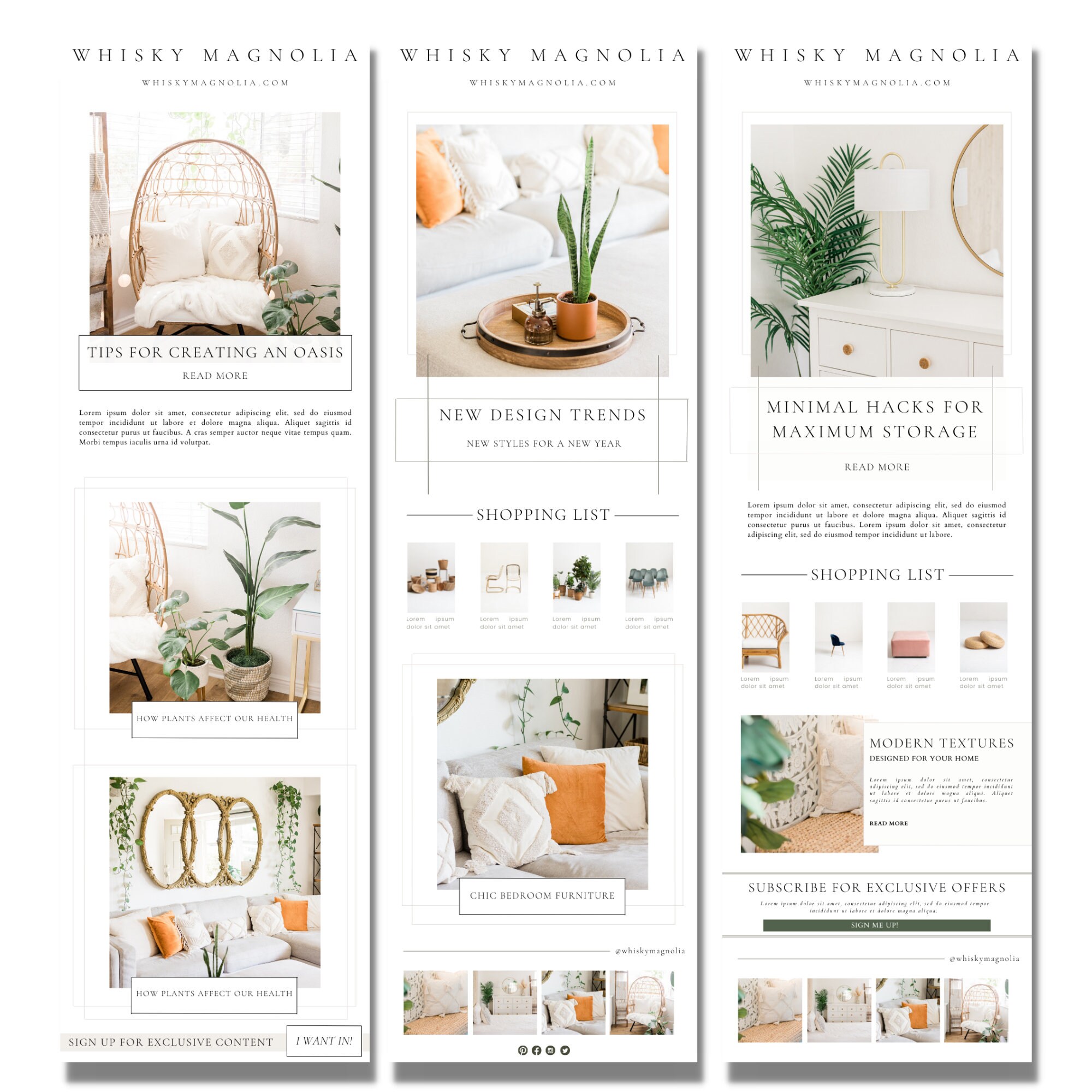 Boho Email Marketing Template | Editable Canva Template | Modern E-mail ...