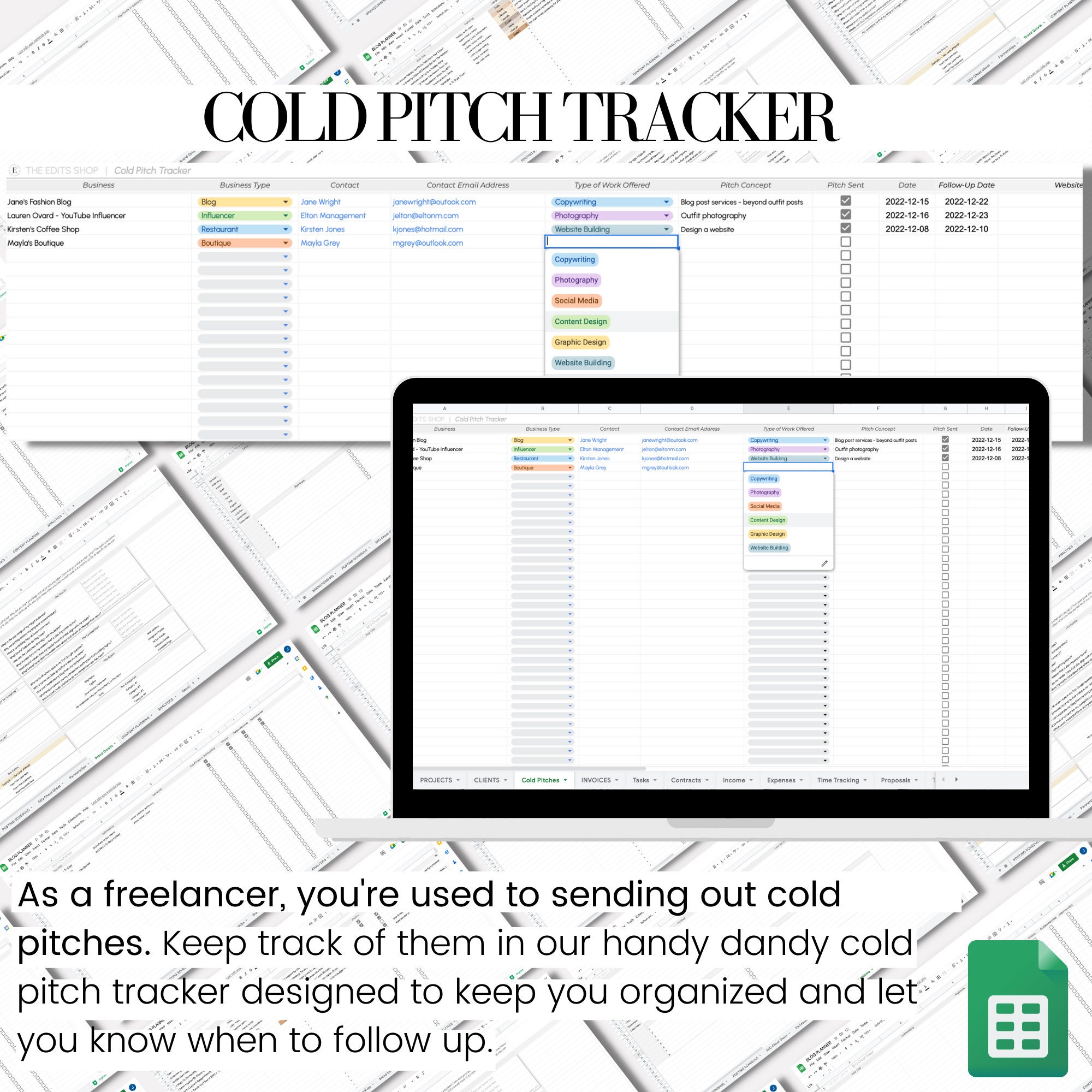 Freelance Planner | Google Sheets Digital Planner | Habits Tracker ...
