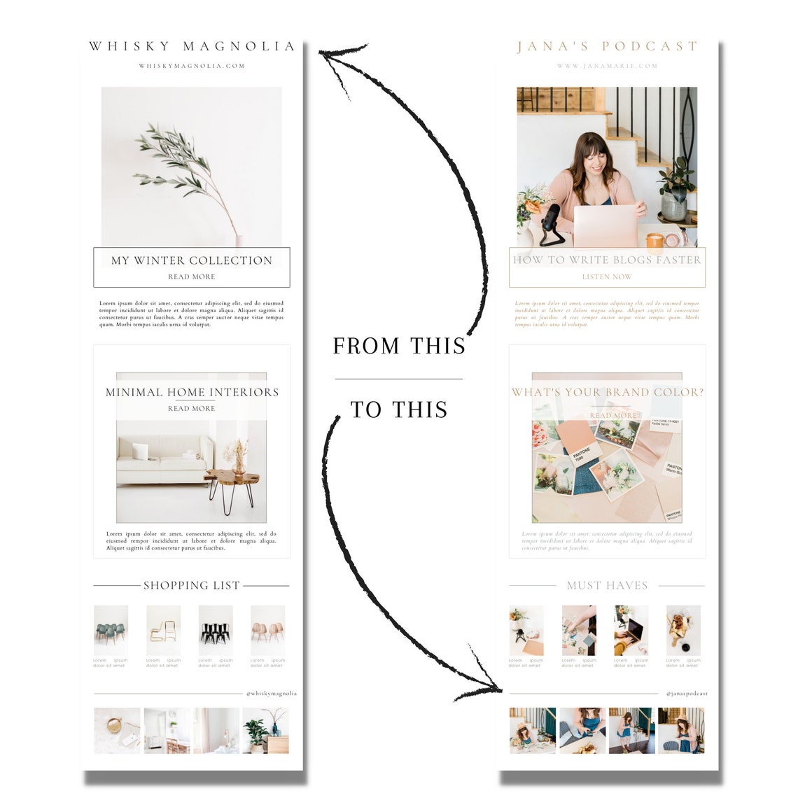 Boho Email Marketing Template Editable Canva Template Modern E-mail ...