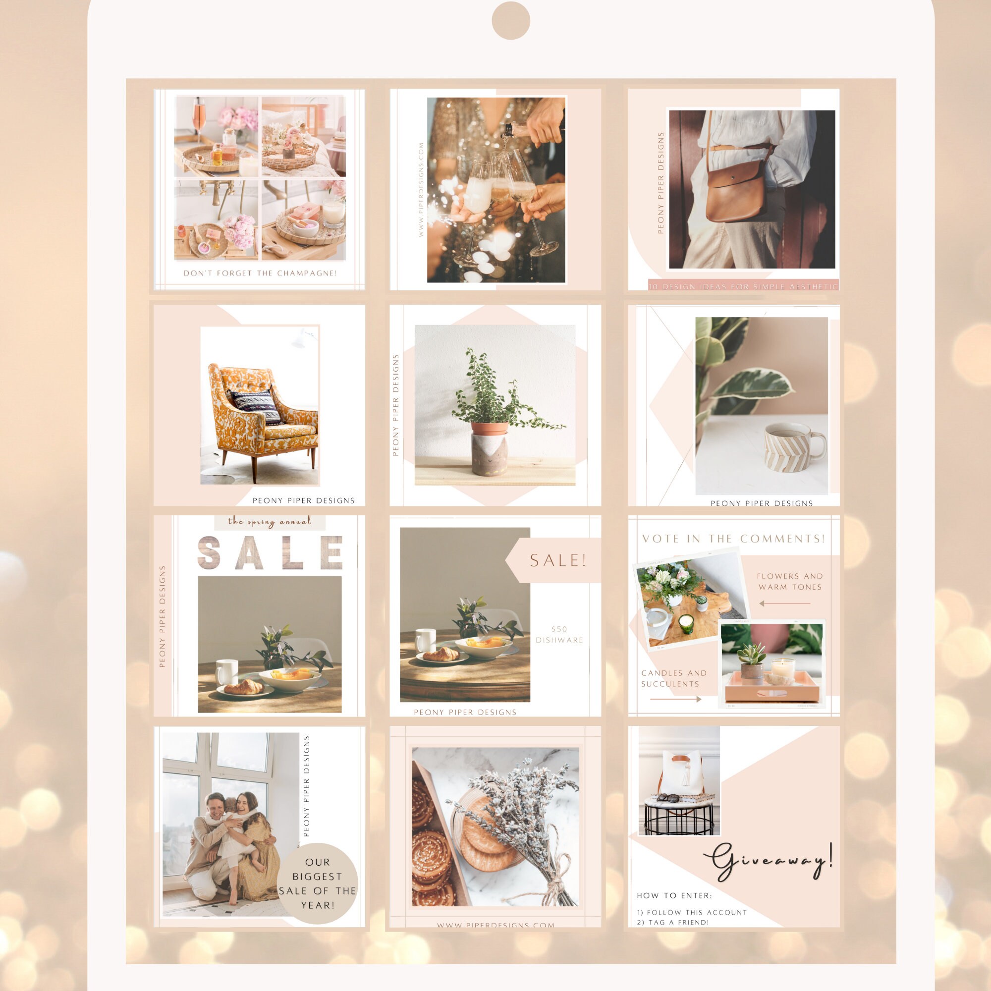 Instagram Post Templates Canva Influencer Media Small | Etsy