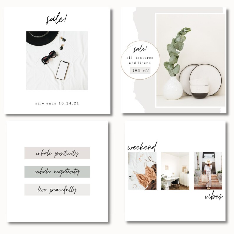 21 Instagram Post Template | Clean | Simple | Minimalist Design ...