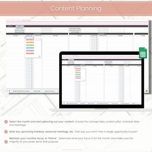 Social Media Checklist | Google Sheets Digital Planner | Growth Planner ...