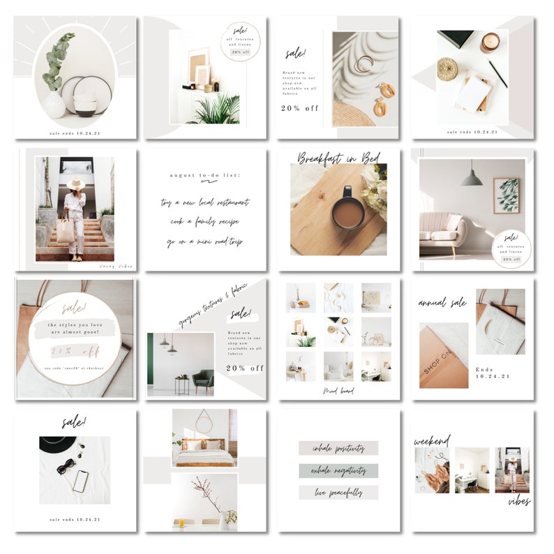 21 Instagram Post Template | Clean | Simple | Minimalist Design ...