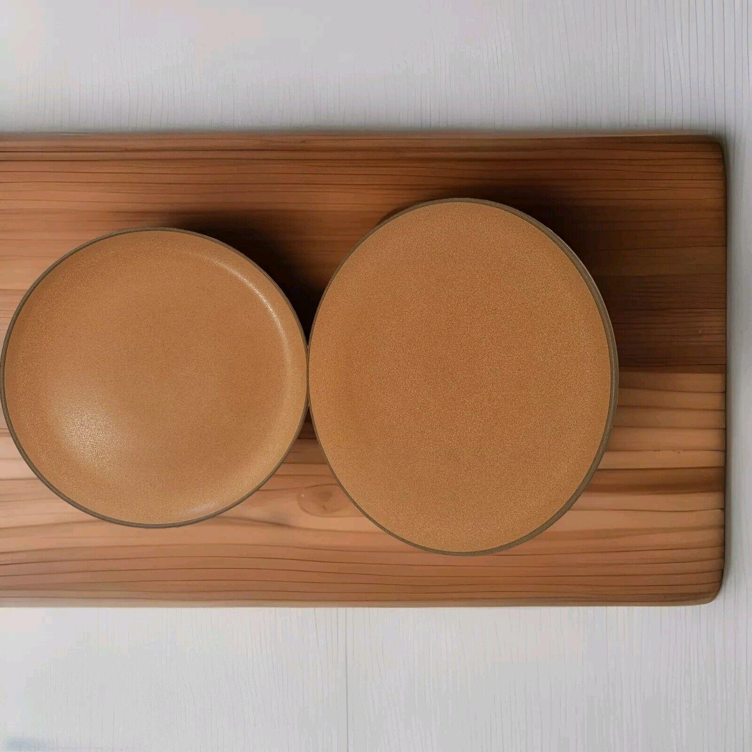 Vtg Edith Heath Ceramic. Dinner Plates Set of 2 Nutmeg & Pumpkin 10 3/4 ...