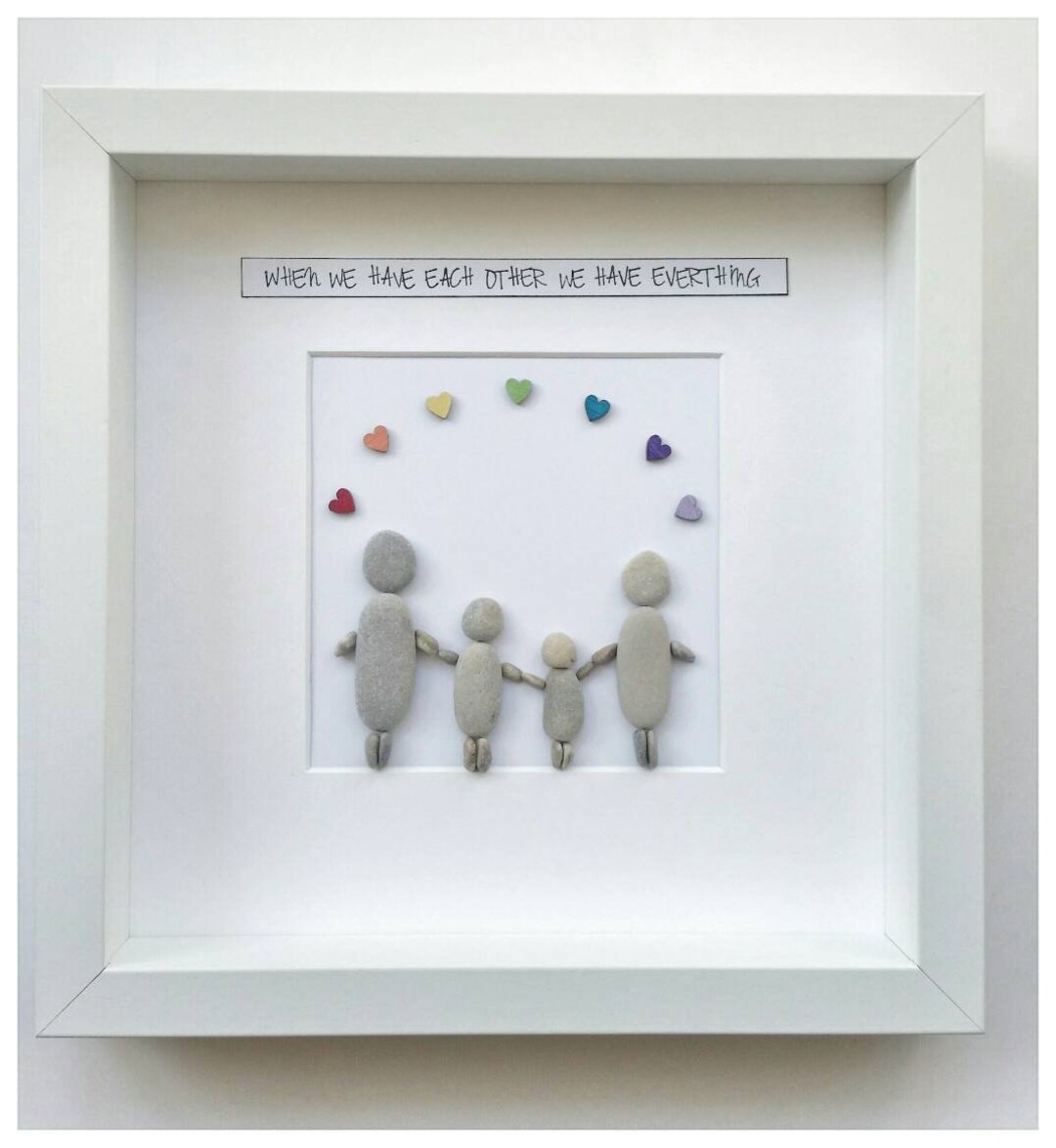 Family Pebble Art Handmade Pebble Art Personalised - Etsy UK