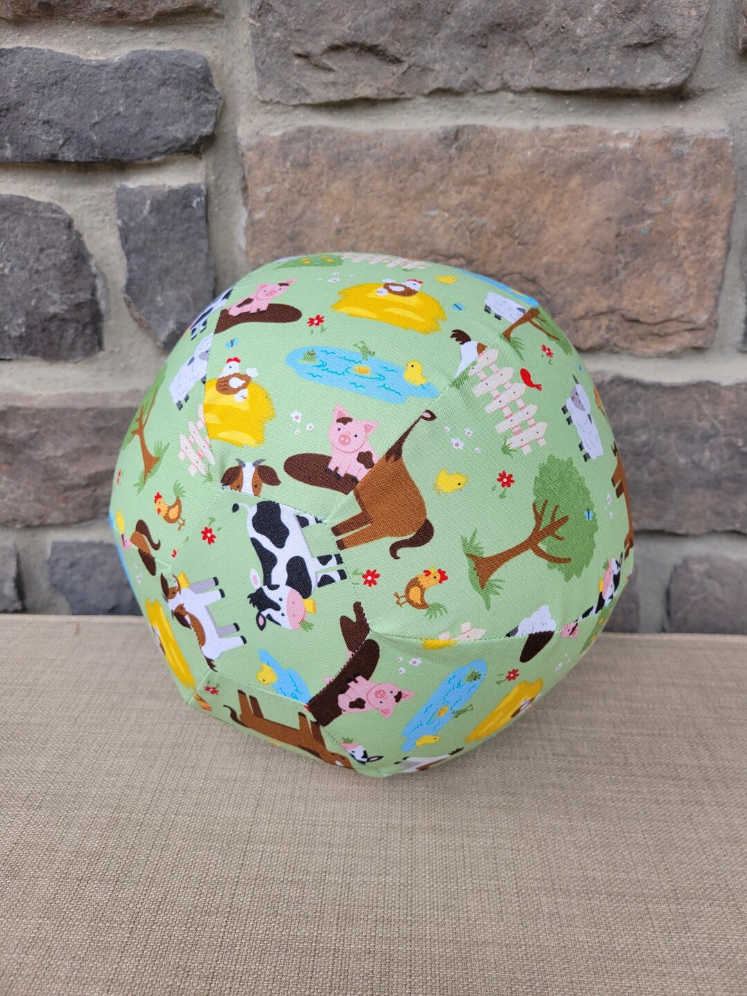 Fabric Balloon Ball Cover Toy Farm Animals Family Fun - Etsy