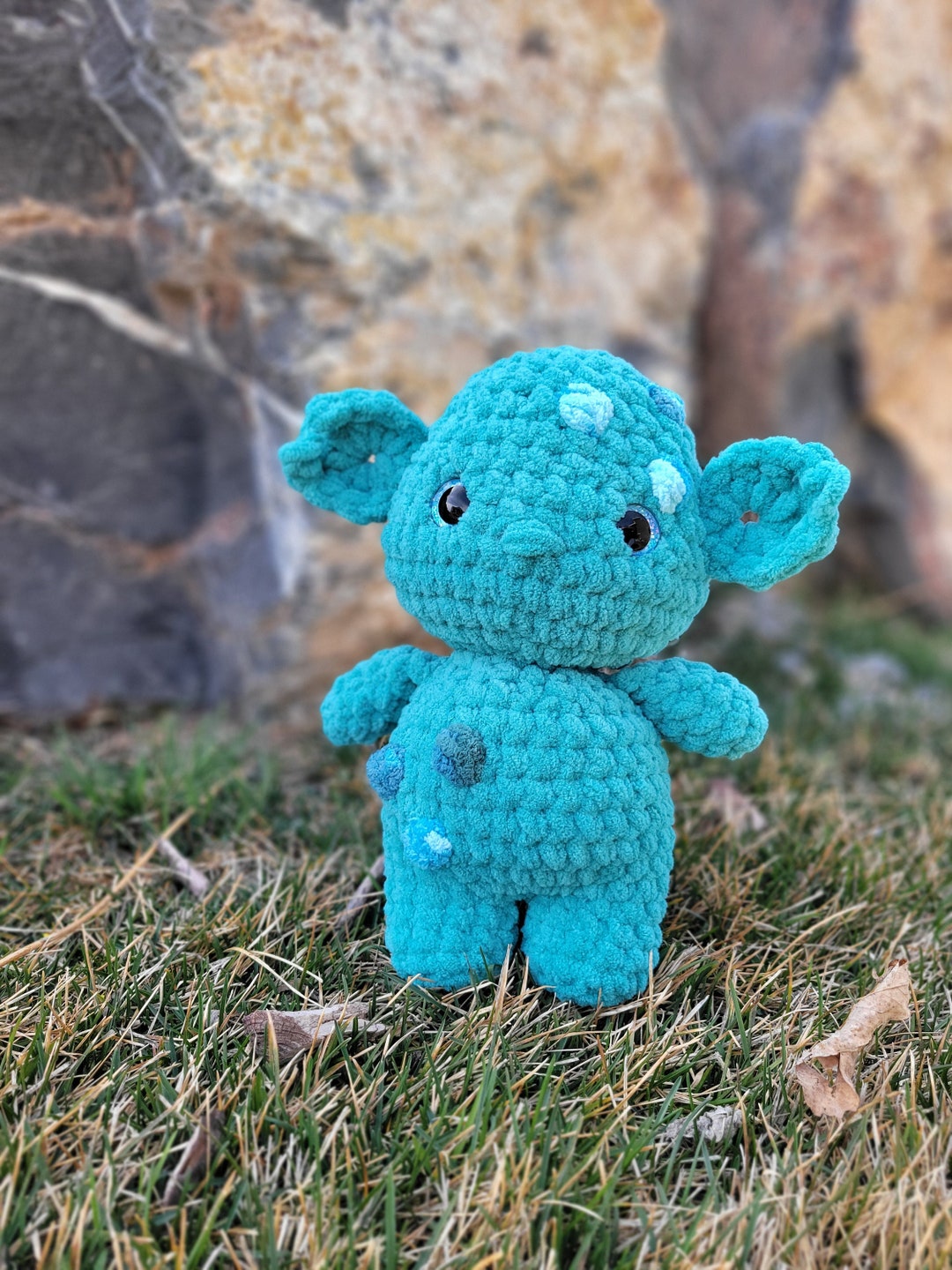 Crochet Baby Goblin Plushie: Teal Stuffed Animal - Etsy
