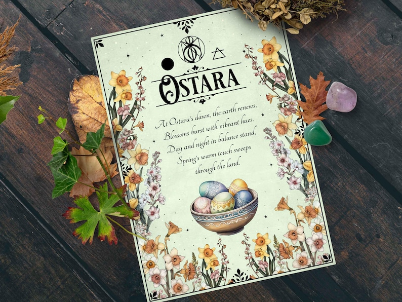 Ostara Altar Art, Witch Wheel of the Year Altar Cards for Sabbat Decor ...