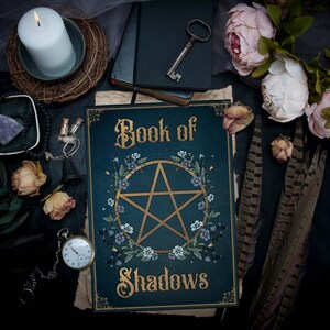 Book of Shadows Binder Cover Page, Printable Grimoire Title Page, Book ...
