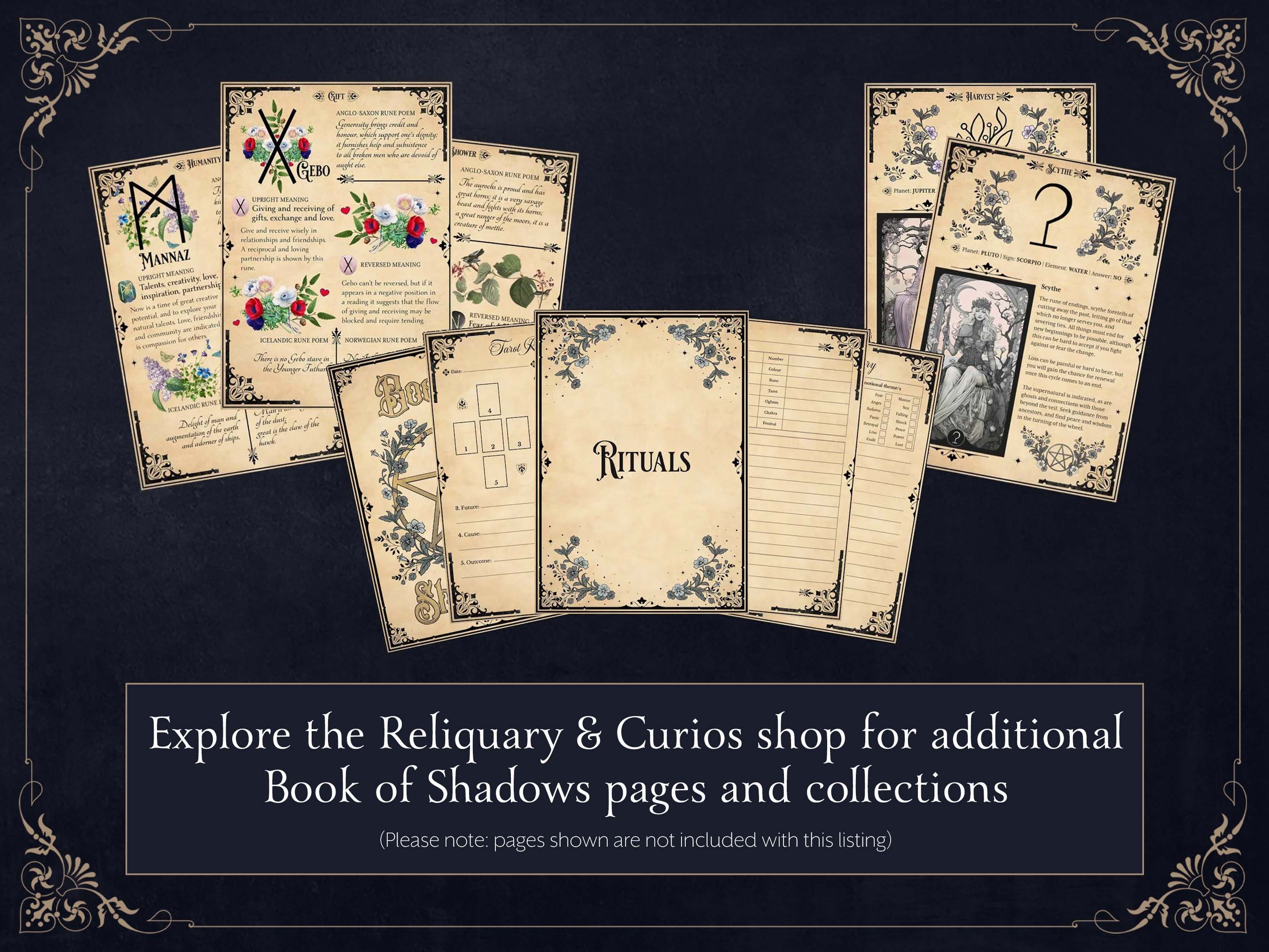 8 Book of Shadows Title Pages, 8 Printable Pages, Grimoire Pages ...