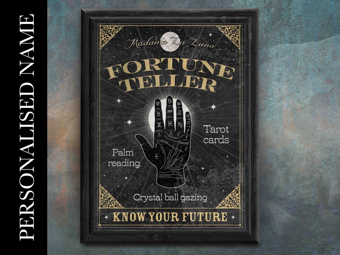 Personalised Fortune Teller Printable Vintage Style Palm - Etsy