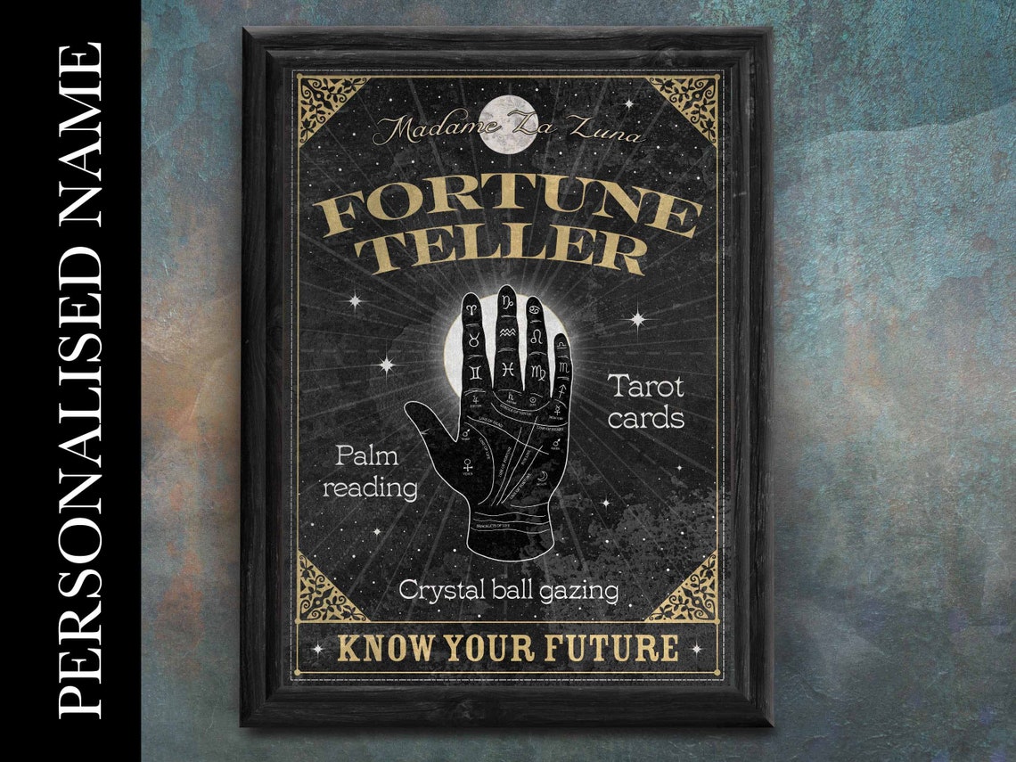 Personalised Fortune Teller Printable Vintage Style Palm - Etsy