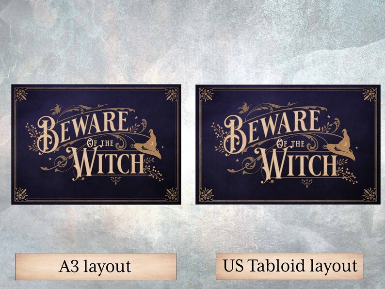 Beware of the Witch, House Vintage Style Welcome Sign Printable ...